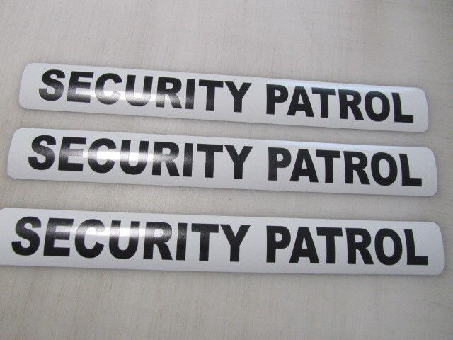 3 SECURITY PATROL Magnetic Signs 3"x24" Police Constable 4 Car Truck ...