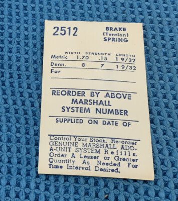 Marshall 2512 (8 X 7 X 19/32 mainspring bridle NOS (WA95-END) R | eBay