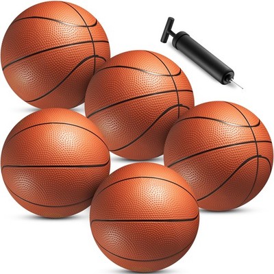 Mini Basketball Set for Kids - 6 Inch (5 Pack) w/ Hand Pump - Small ...
