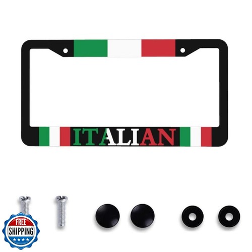 Italian Flag License Plate Frame - 1 Pack Italy License Plate Holder ...
