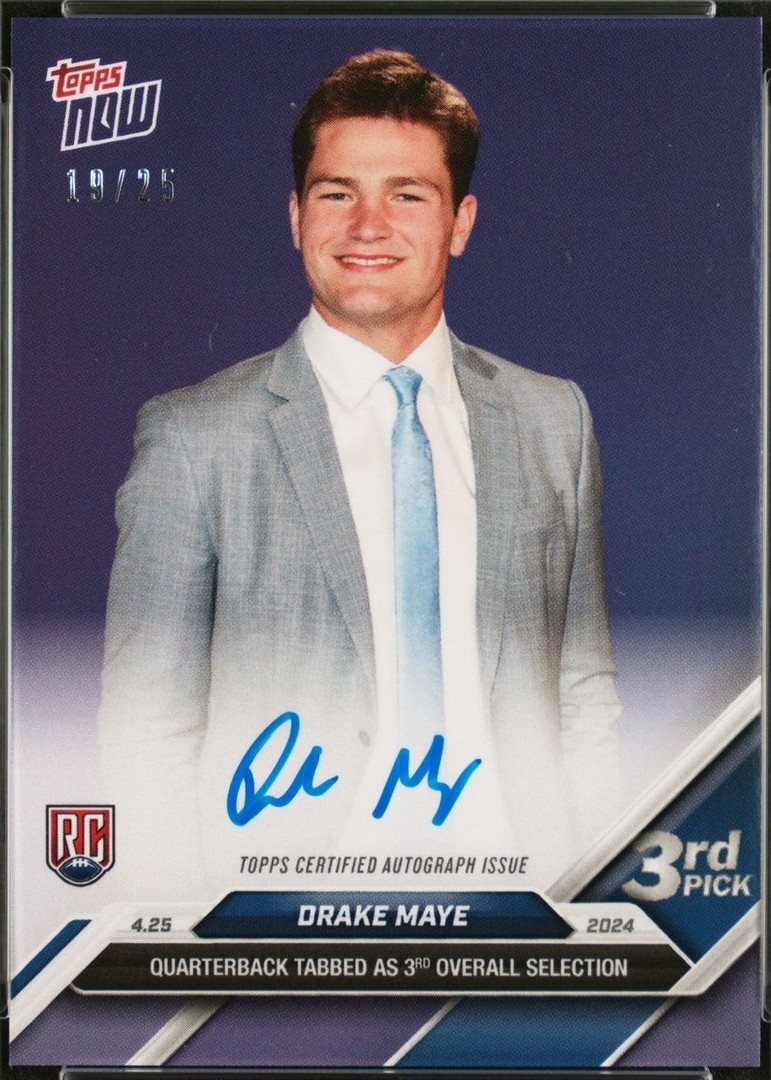 2024 Topps Now - Drake Maye #D3D Autograph Purple for sale online | eBay