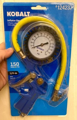 Kobalt Air Compressor Inflator Gun Gauge 1/4” Up To 150 PSI New / Open ...