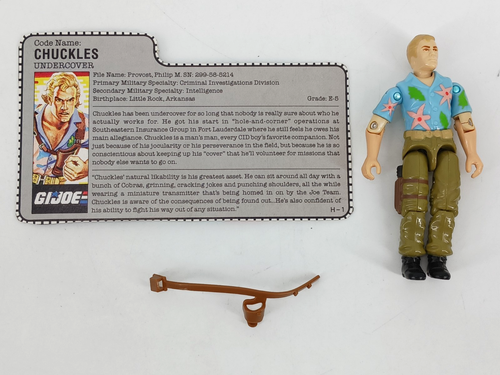Hasbro GI Joe 1987 ARAH Chuckles V1 3.75" Figure w File Card & Holster ...