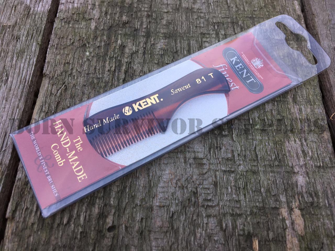 Kent Handmade Moustache & Beard Comb 81T Pocket Sized EDC Brush Gents ...