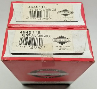 Briggs & Stratton 494511S Air Cleaner Filter Cartridge Lot of 2 OEM NIB ...