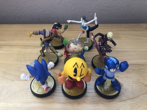Super Smash Bros. Amiibo Lot - 8 Figures - Olimar, Sonic, Little Mac ...