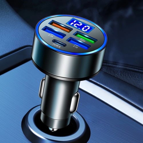 5 Ports Car Charger LED Digital Display 15W for Mobile Phone Tablet | eBay