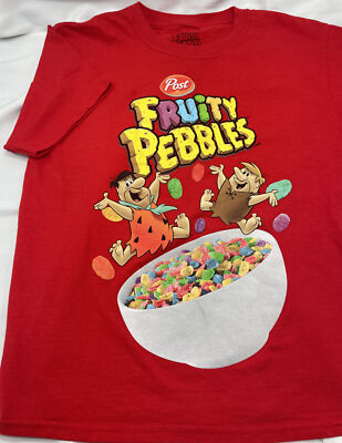 Post Fruity Pebbles Flintstone's Red T-Shirt Shirt Sleeve Kids XL 14/16 ...