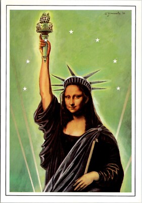Statue of Liberty Collection Mona Lisa by Artist Sato Yamamoto Postcard ...