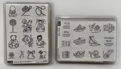 Stampin Up Lot 2 Sets Buttons Bows Twinkletoes Paper Doll Steppin Style ...