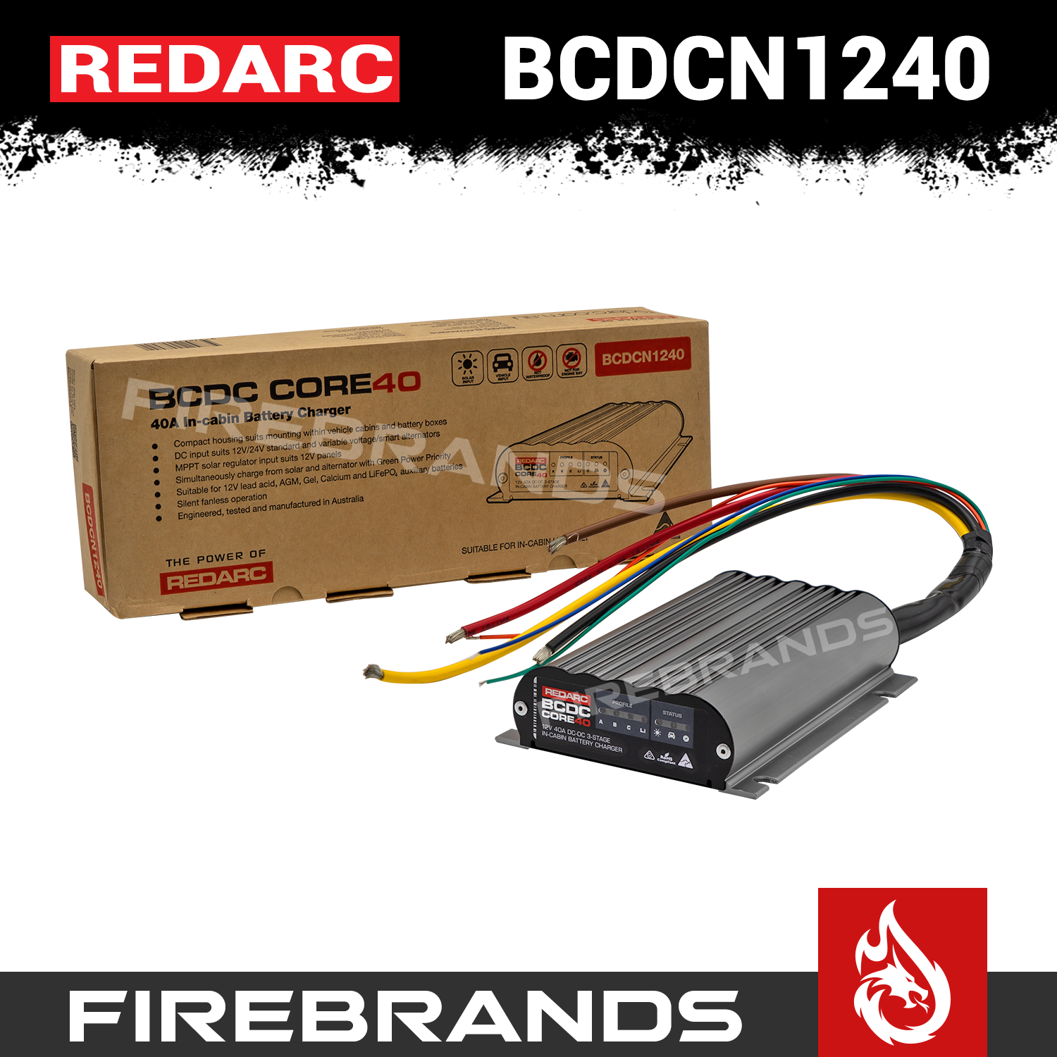 REDARC 40A BCDC CORE IN-CABIN 40 AMP DC Second Dual Aux Battery Vehicle ...