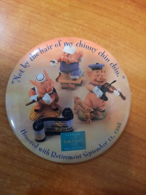 Walt Disney Classic Collection "Three Little Pigs" 1990 Pin Back Button ...