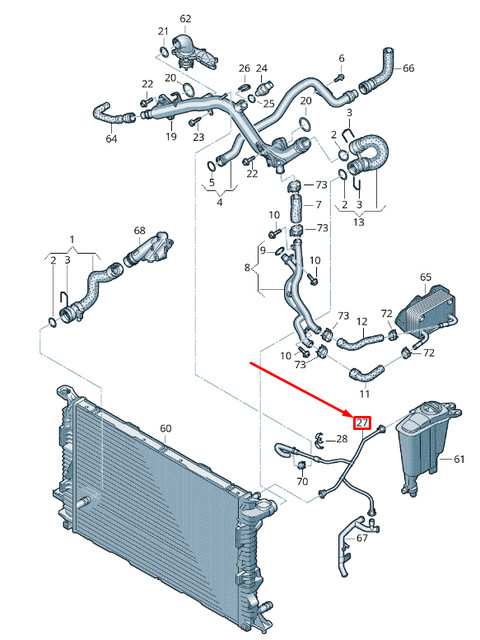 Genuine Audi Coolant Overflow Vent Hose OE 8R0121081AN for sale online ...