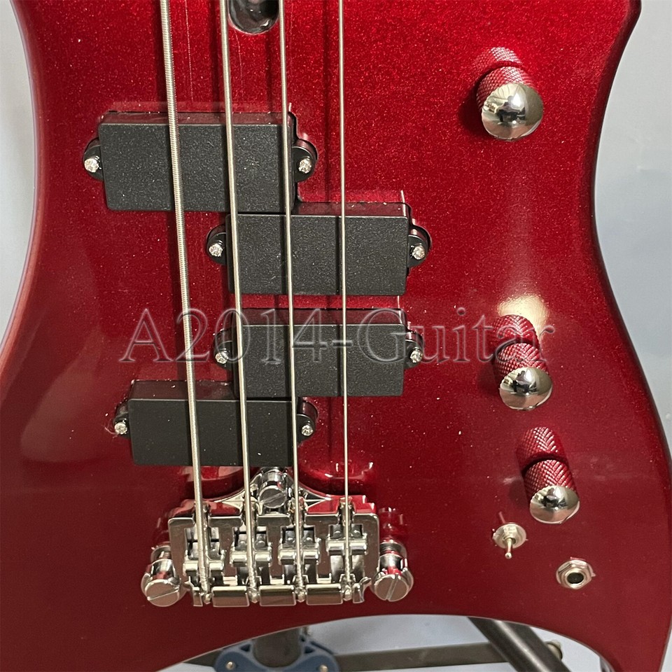 4 String Buzzard Red Electric Bass Guitar Basswood Body Solid Maple ...