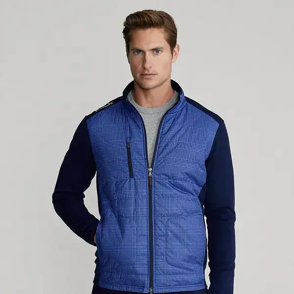 Ralph Lauren RLX Hybrid Wool Jacket Mens Large Navy Plaid $268 ...