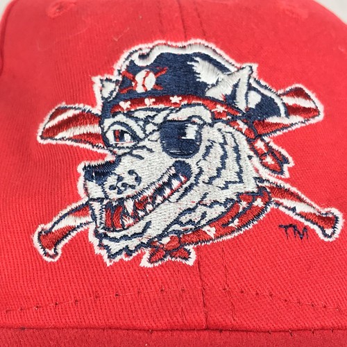 Erie SeaWolves Red Baseball Cap Embroidered Pirate Wolf Logo Minor ...