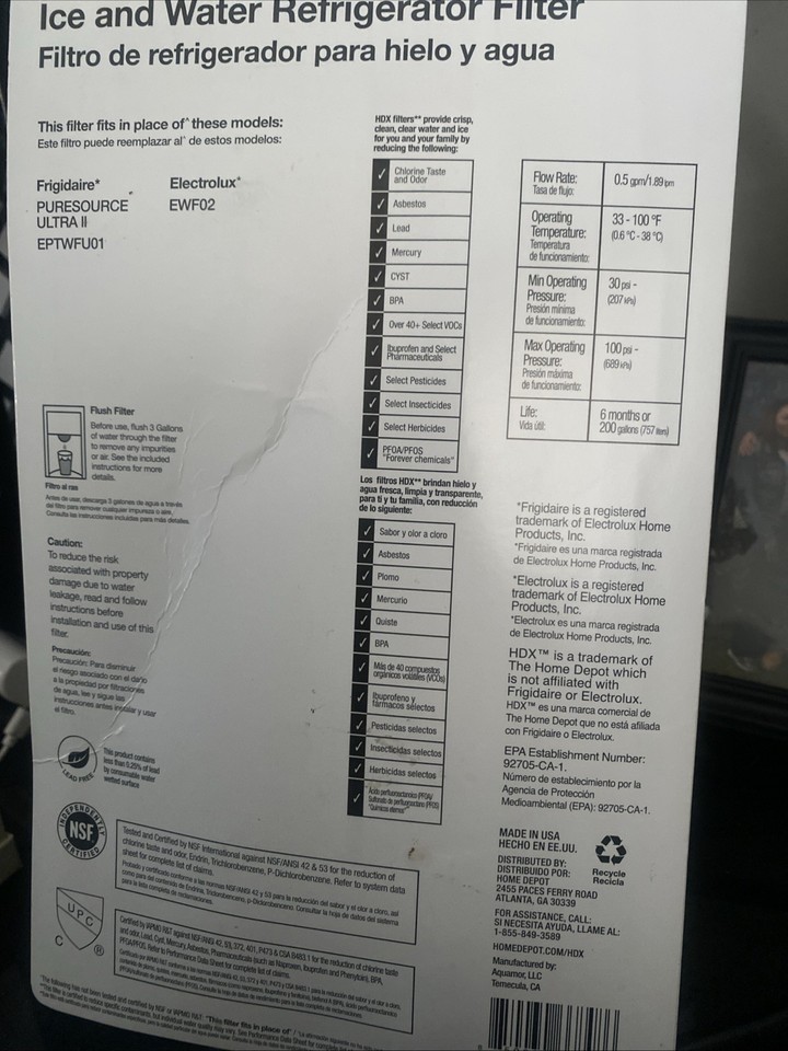 HDX FMS-2 Replacement Water Filter | eBay