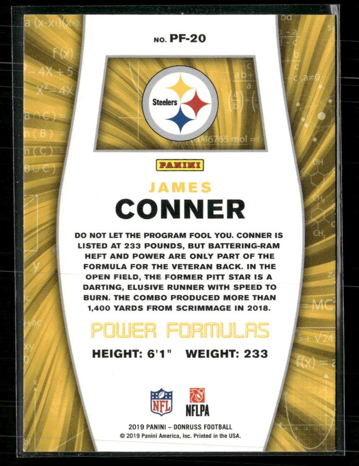 2019 Donruss #PF-20 James Conner Power Formulas | eBay