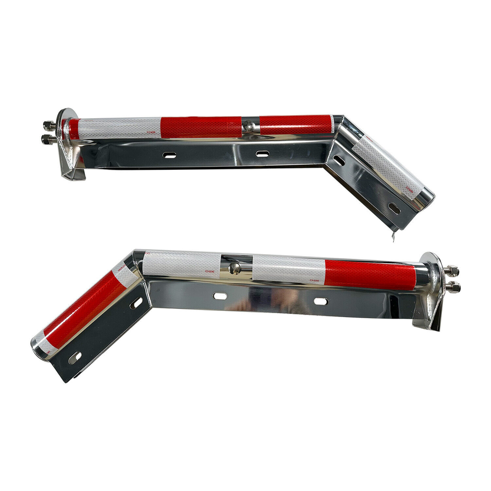 Chrome 1-1/8" Bolt Spacing 30" Angled Spring Loaded Mud Flap Hanger ...