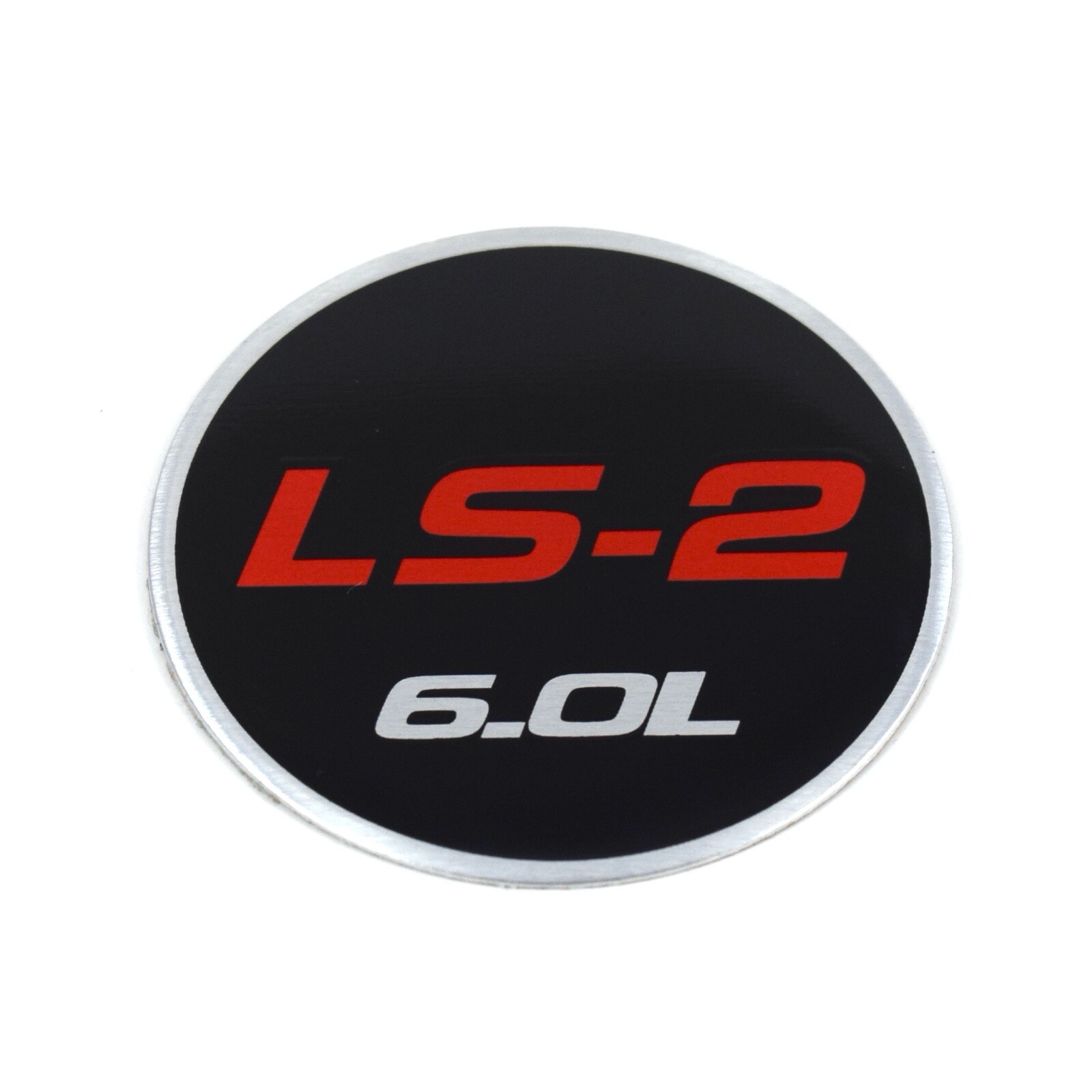 1x Rare Black & Red LS-2 6.0L Emblem Aluminum 3M Self Adhesive Tape ...