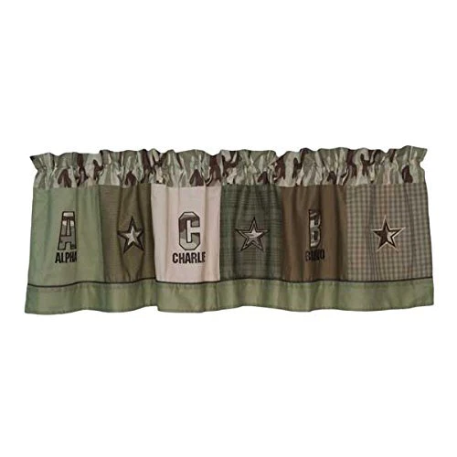 Green Camouflage Army Military Camo Window Valance Alpha Bravo Charlie ...