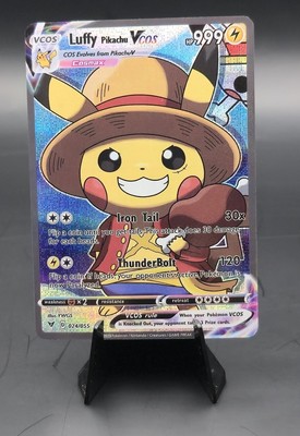 One Piece Monkey D. Luffy Pikachu Fan Full Art Pokemon Custom Card | eBay
