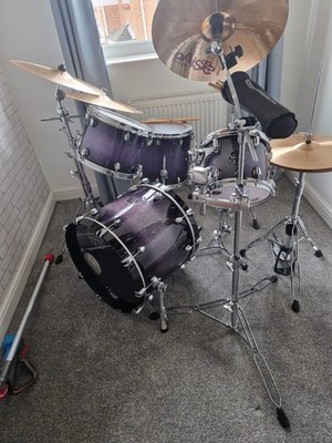 Purple Mapex Saturn Pro 5 Piece Drum Kit. Excellent Condition With ...