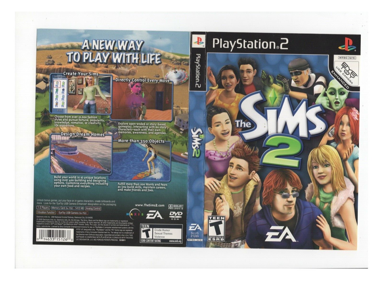 The Sims 2 PS2 ARTWORK ONLY Authentic | eBay