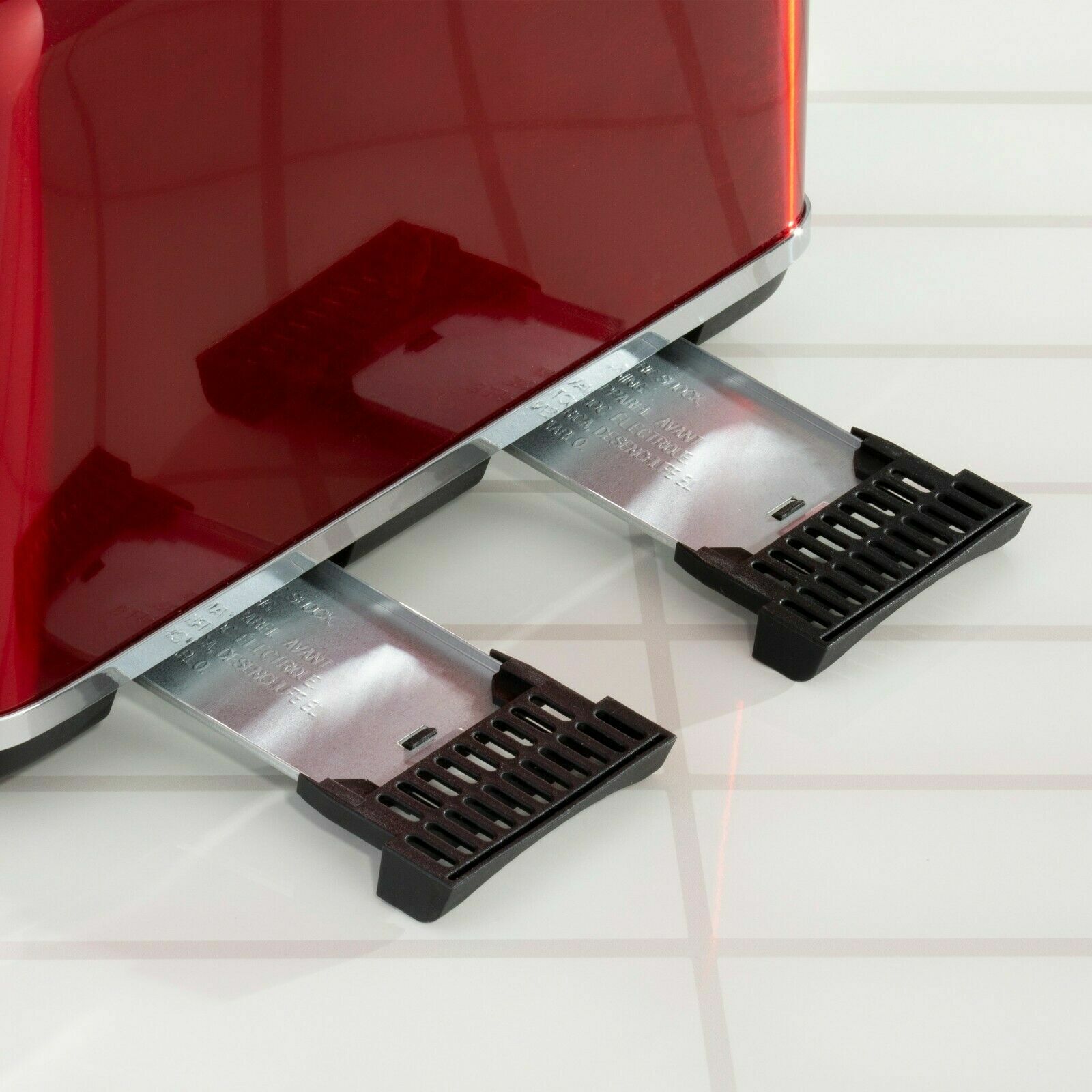 Toaster 4 Slice Defrost Reheat Daewoo Kensington Stainless Steel Red ...