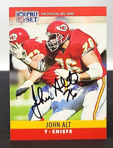 JOHN ALT Signed Autographed 1990 Pro Set Football Card #140 Kansas City ...