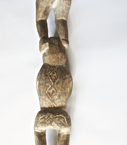 Tribal Artifact of Male & Female Figures Standing from Papua New Guinea ...