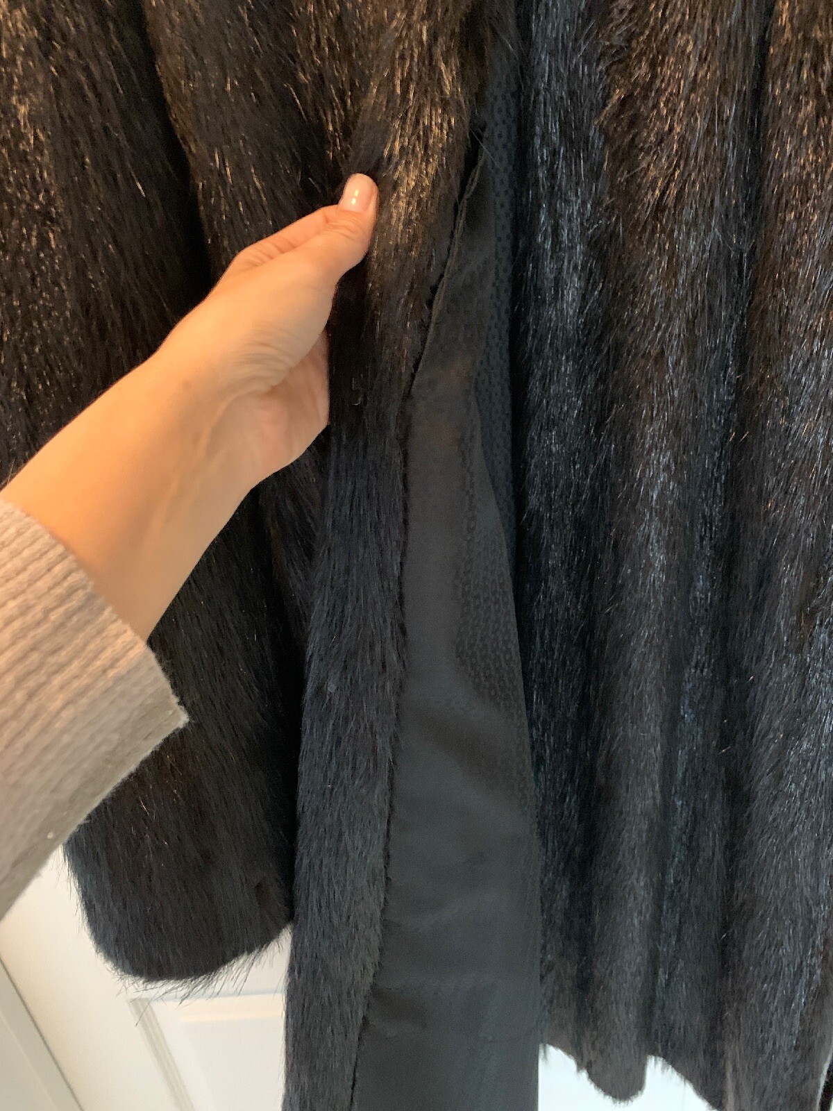 Golden Nutria Great Quality Genuine Black Nutria Fur Coat sz XL | eBay