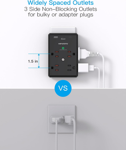 Power Strip Surge Protector Multi Plug Outlet Extender with USB C Ports ...