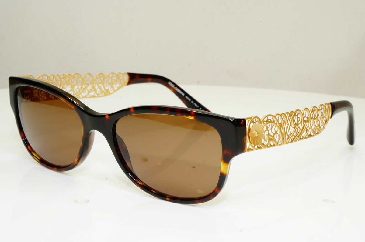 Dolce And Gabbana Gold Flower Sunglasses