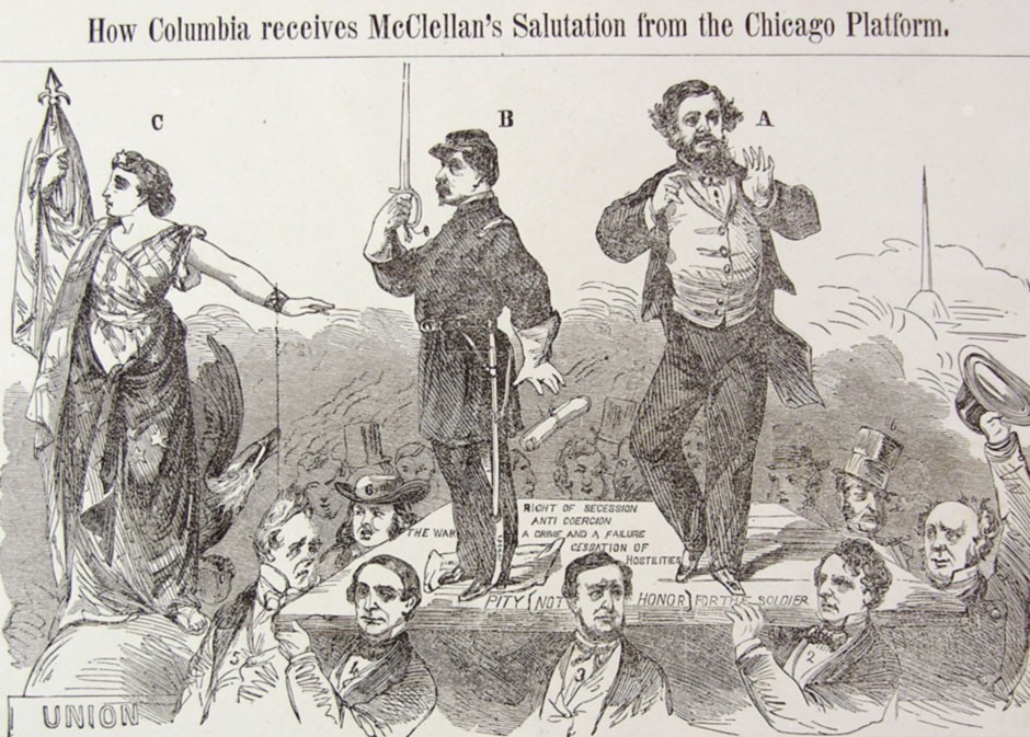 1864 GEORGE McCLELLAN POLITICAL EDITORIAL CARTOON PRINT LITHOGRAPH ...