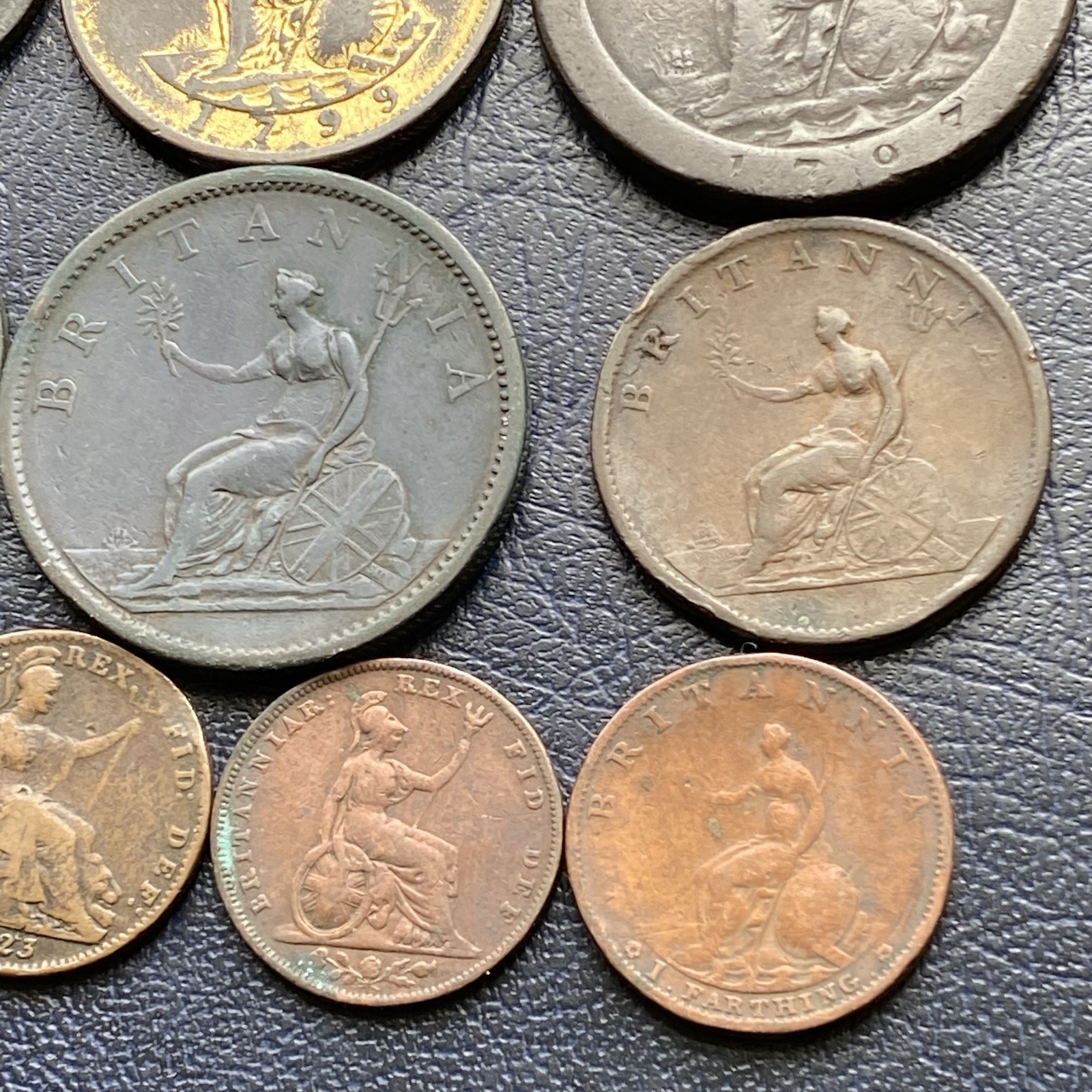 George III - William IV Coins (13) Farthing Half Penny Cartwheel 1799 ...