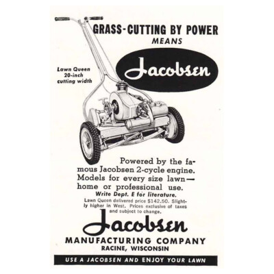 1948 Jacobsen Lawn Queen: Grass Cutting By Power Vintage Print Ad | eBay