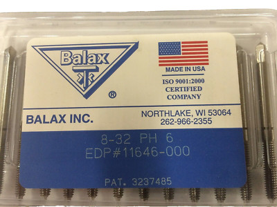 12 Pcs. Balax 8-32 H6 Series BXP Plug Chamfer Thredfloer Roll-Form Taps ...