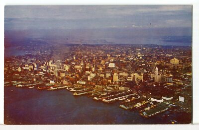 Aerial View of Seattle and the Waterfront in the 1950s, Ferry, Ships ...