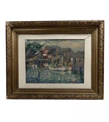 KATHERINE L FARRELL GLOUCESTER IMPRESSIONIST 19TH CENTURY OLD ANTIQUE ...