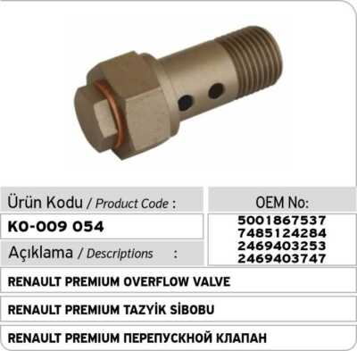 5001867537 Renault Premium Over Flow Valve 7485124284 2469403253 ...