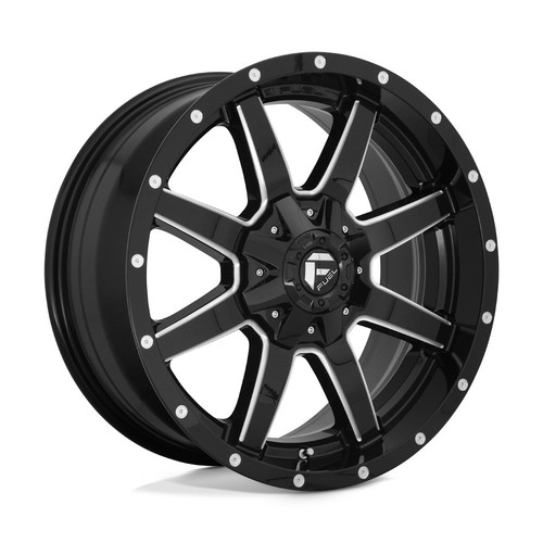 One 22x10 Fuel D610 Maverick 8x180 10 Gloss Black Milled Wheel Rim 124. ...