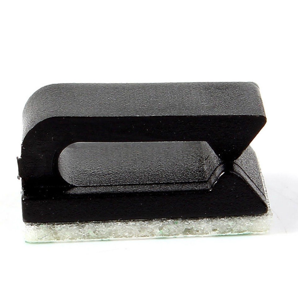 30Pcs Wire Clip Black Car Tie Rectangle Cable Holder Mount Clamp Self ...