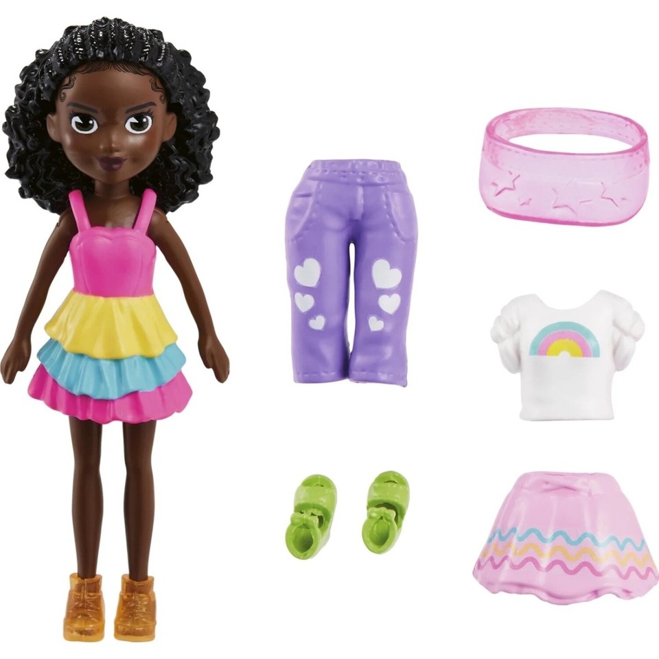 POLLY POCKET ACTIVE POSE DOLLS 9cm TRENDY OUTFIT ACCESSORIES SHANI LILA ...
