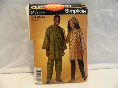 C-24 UNCUT 2004 SIMPLICITY PATTERN 5152 MEN & WOMEN’S TUNIC, PANTS ...