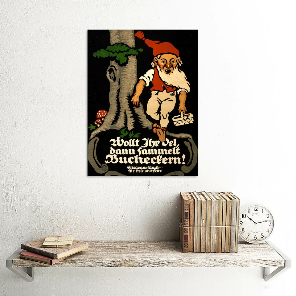 PROPAGANDA WAR WWI GERMANY BEECH NUT COLLECT GNOME FOOD PRODUCE POSTER ...