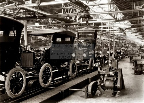 FORD MODEL T ASSEMBLY LINE CAR FACTORY 1920s 5X7 PHOTO | eBay
