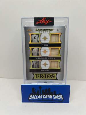 2024 LEAF ULTIMATE SPORTS TRIOS TY COBB BABE RUTH JOE JACKSON BAT RELIC ...