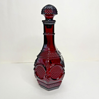 Vintage Avon Ruby Red Decanter~1876 Cape Cod Collection~ Wine Carafe w ...