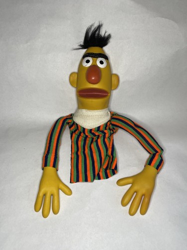 BERT Sesame Street Hand Puppet Vintage '70s Plastic Hands & Head Cloth ...
